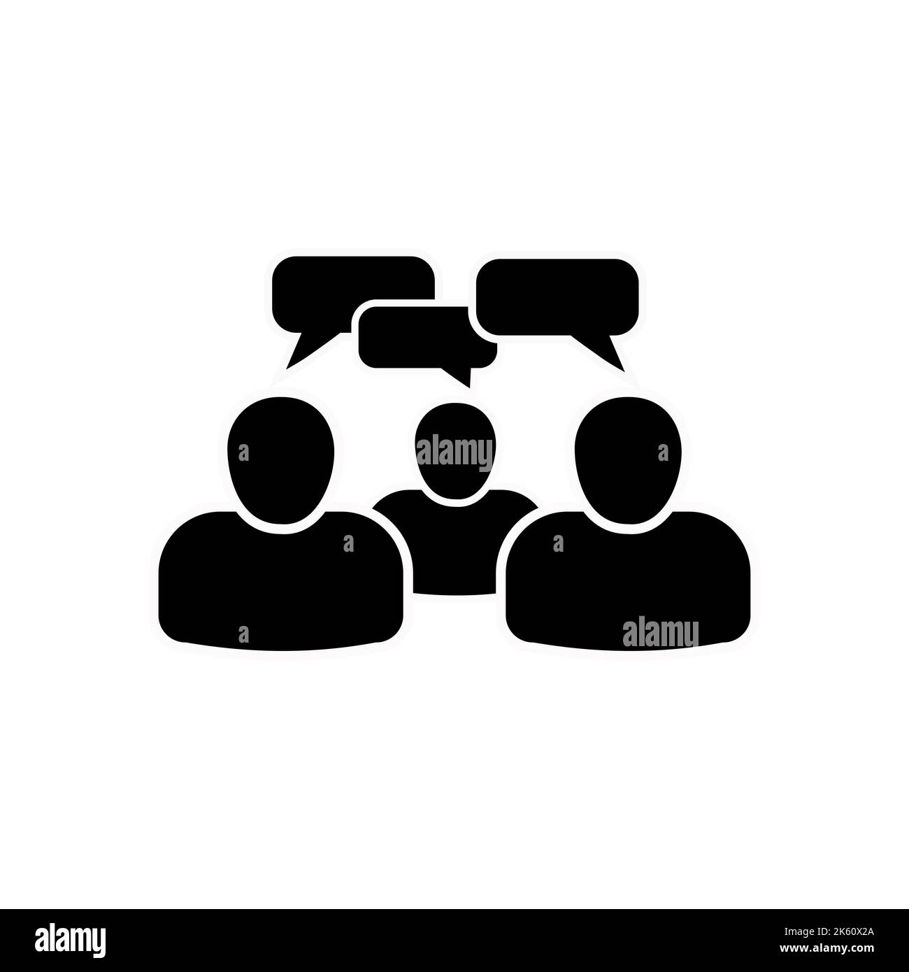 Forum discussion line icon. Testimonials and customer relationship ...