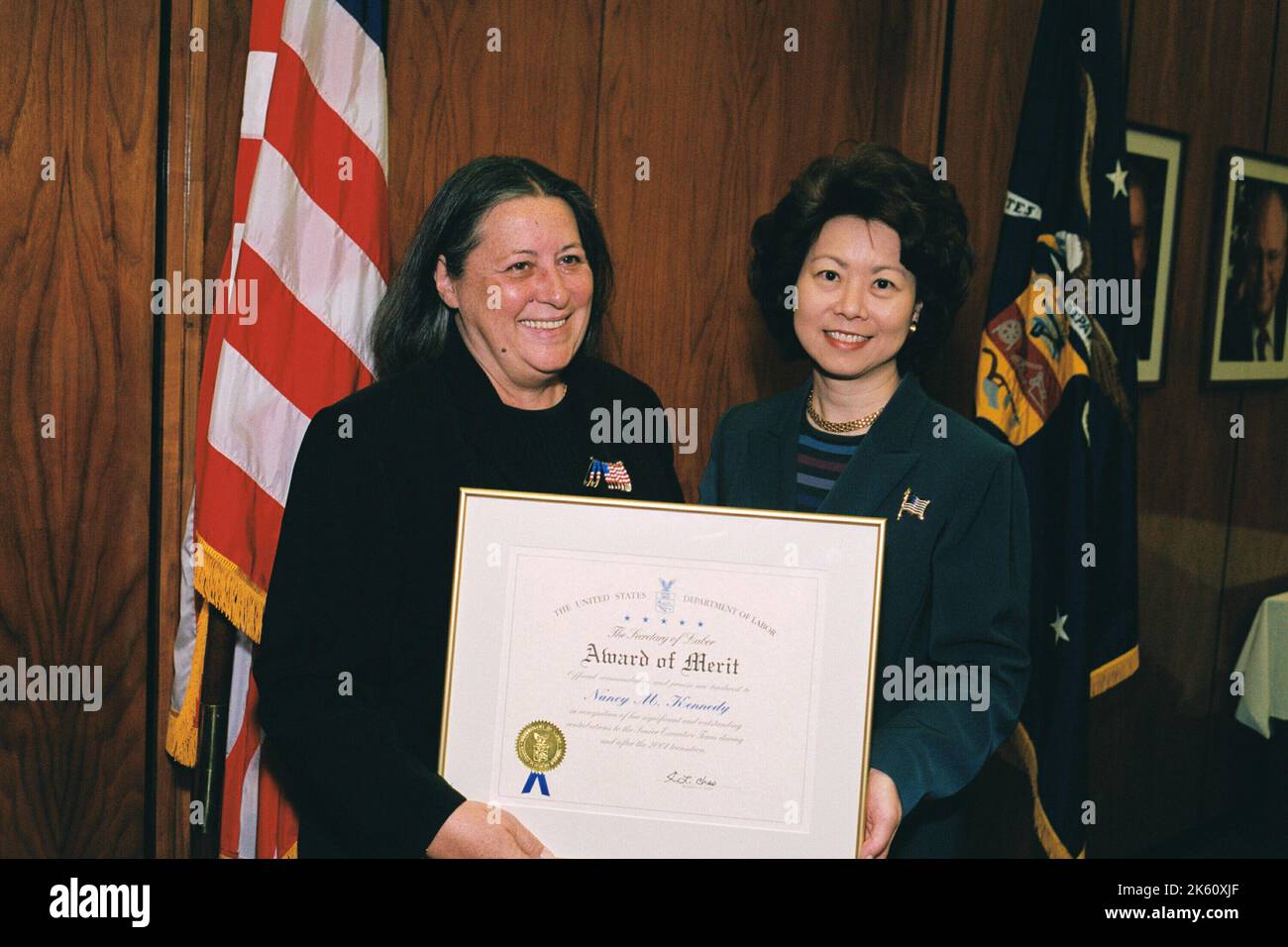 Office of the Secretary - Secretary Elaine Chao Presents Certificate to ...