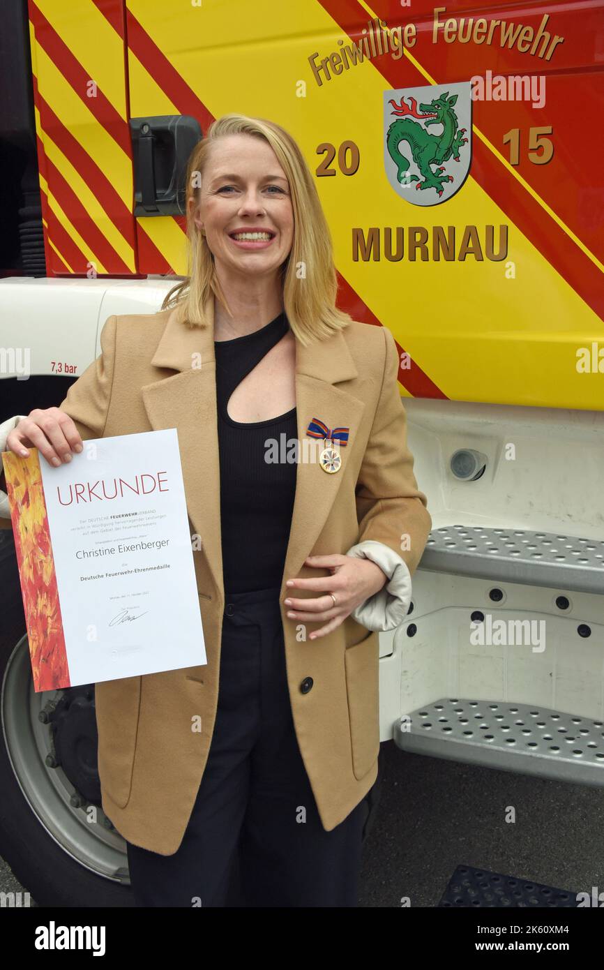 Murnau, Germany. 11th Oct, 2022. Actress Christine Eixenberger is ...