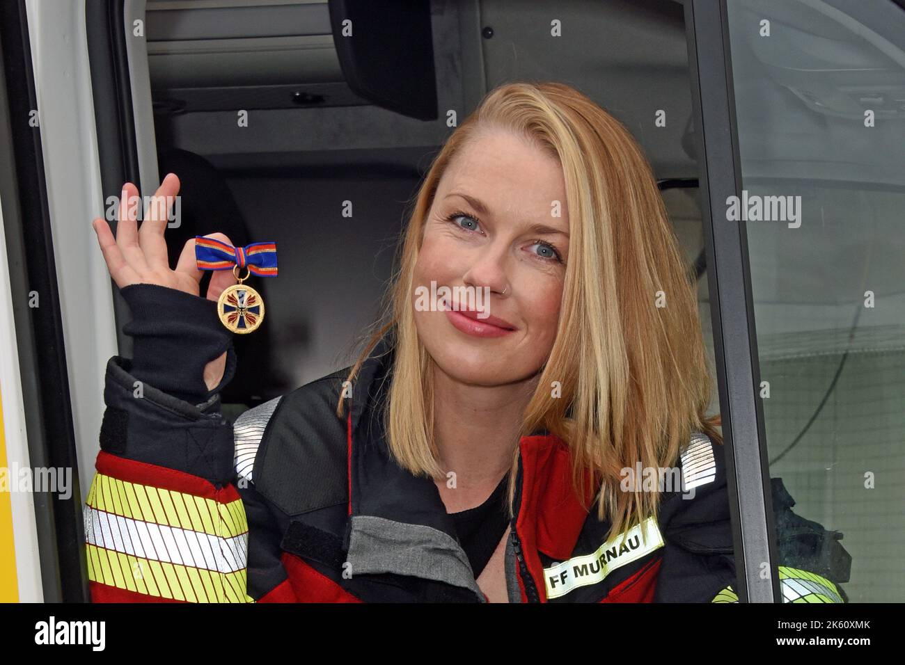 11 October 2022, Bavaria, Murnau: Actress Christine Eixenberger is ...