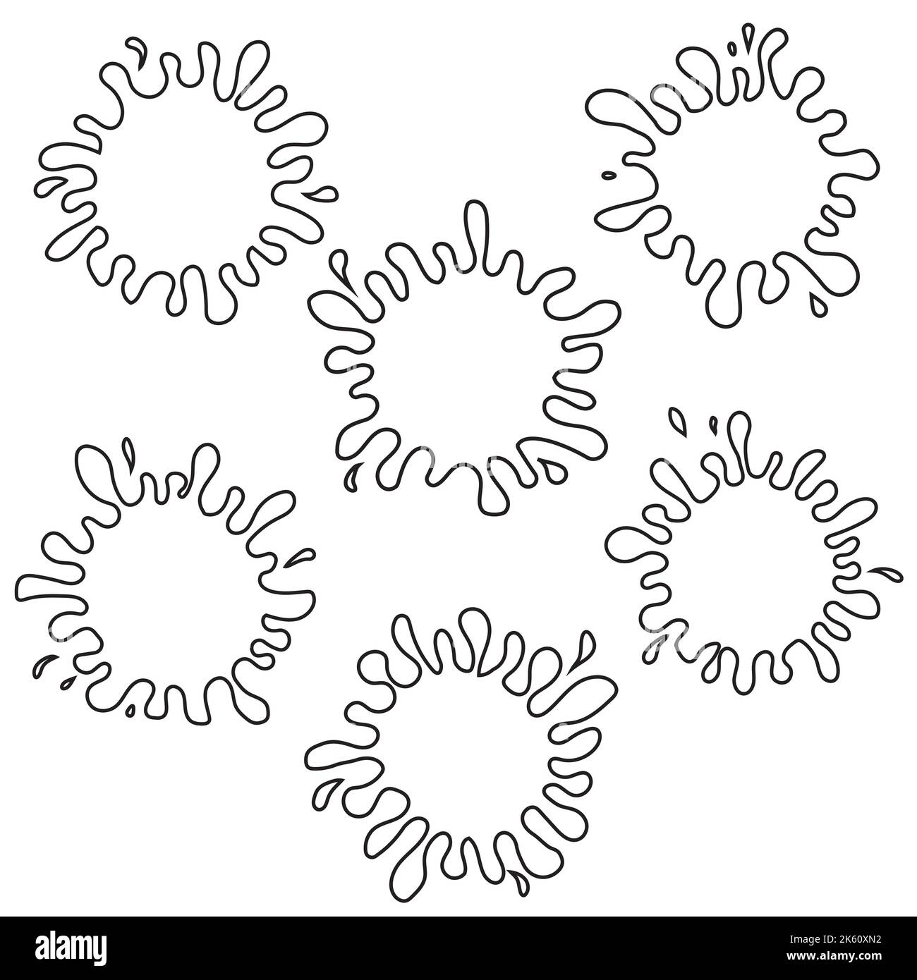Blob with drops , black outline, vector illustration in cartoon style Stock Vector Image & Art ...