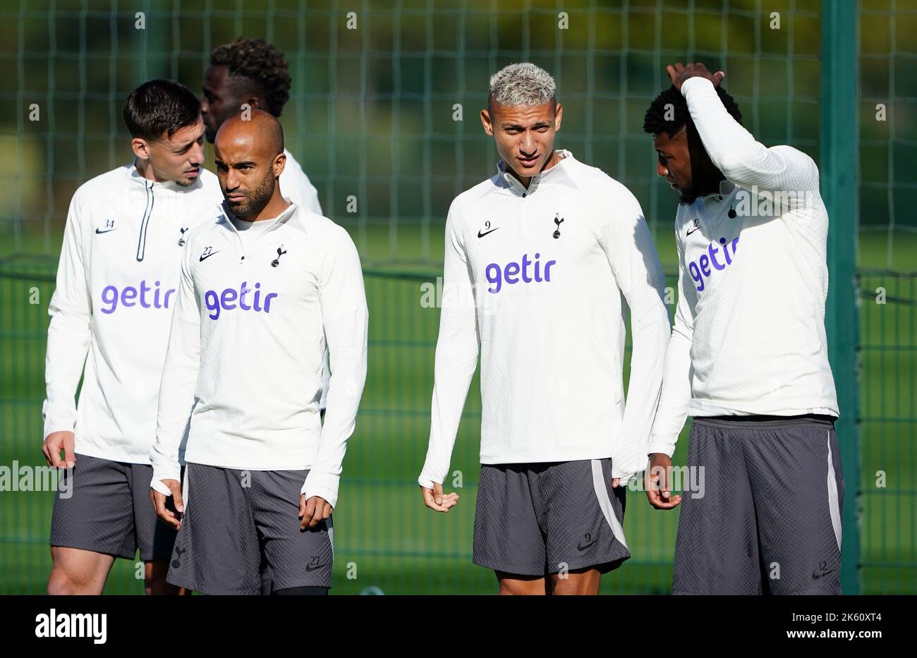 Left to right, Tottenham Hotspur's Clement Lenglet, Lucas Moura ...