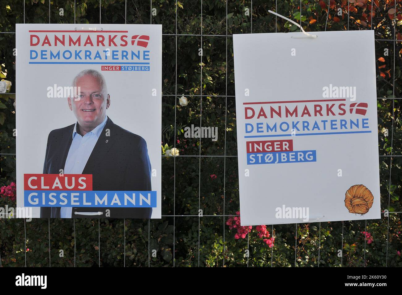Copenahgen /Denmark/11 OIctober 2022/ Election playcard of Danmarks ...