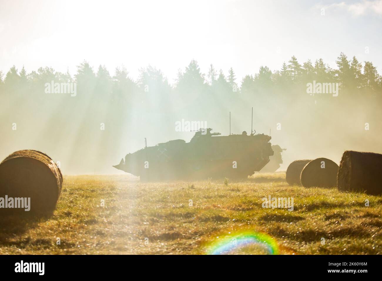 Military training on the battlefield with armored vehicles Stock Photo ...