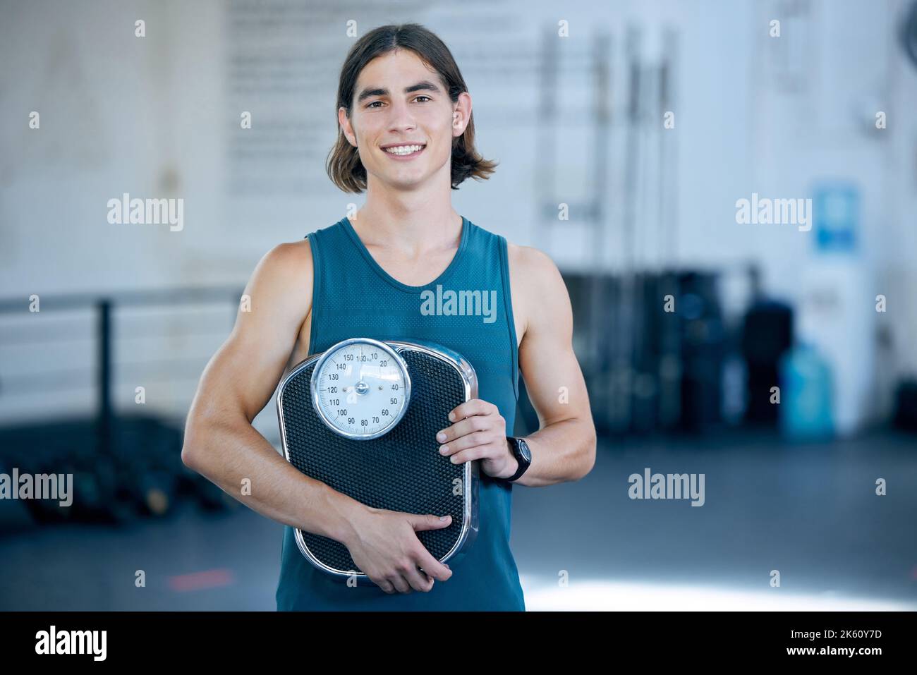 Athlete weigh in scale hi-res stock photography and images - Alamy