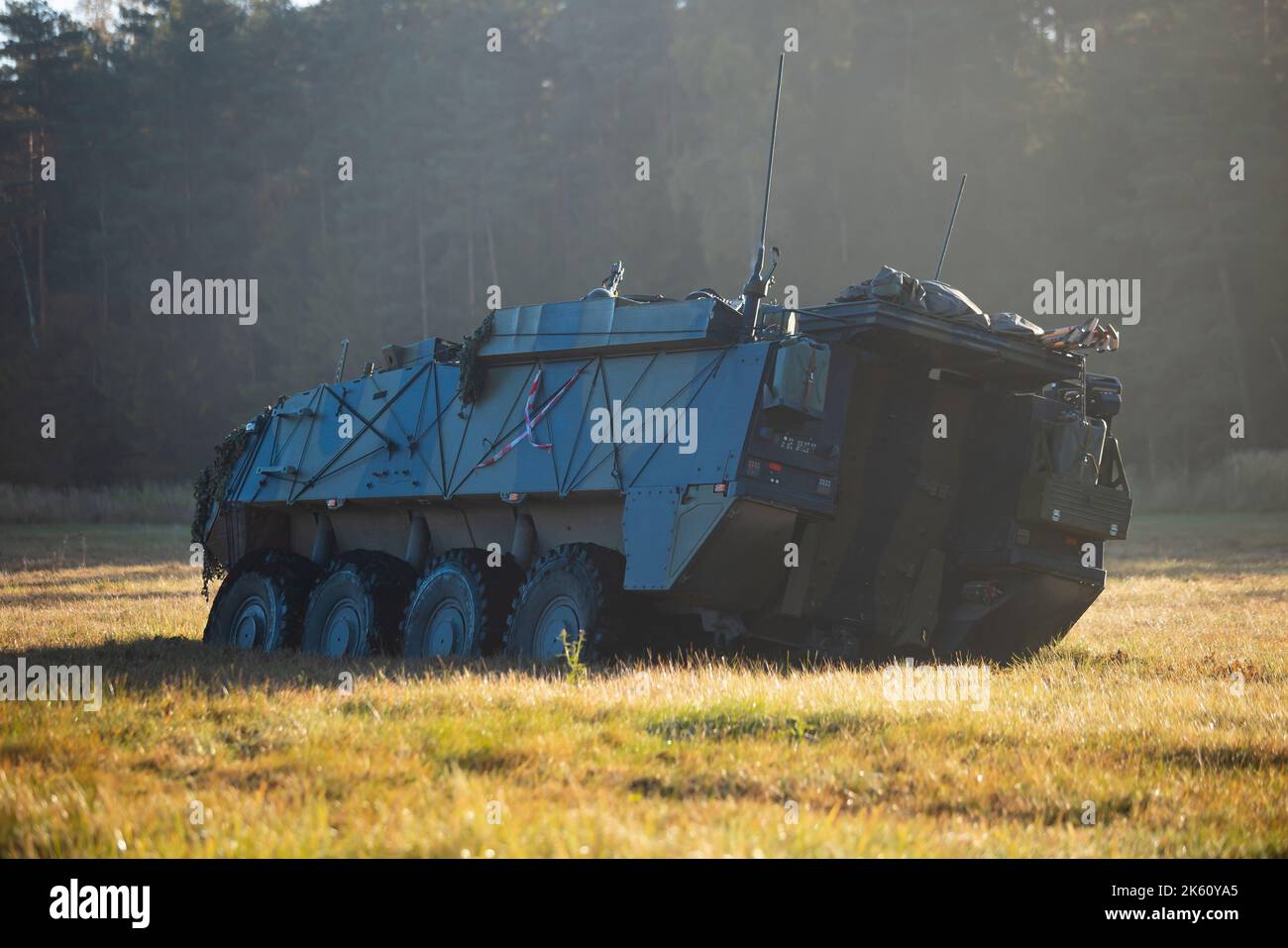 Military training on the battlefield with armored vehicles Stock Photo ...