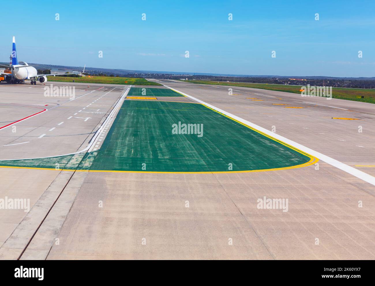 Airport runway . Aircraft at the parking lot Stock Photo - Alamy