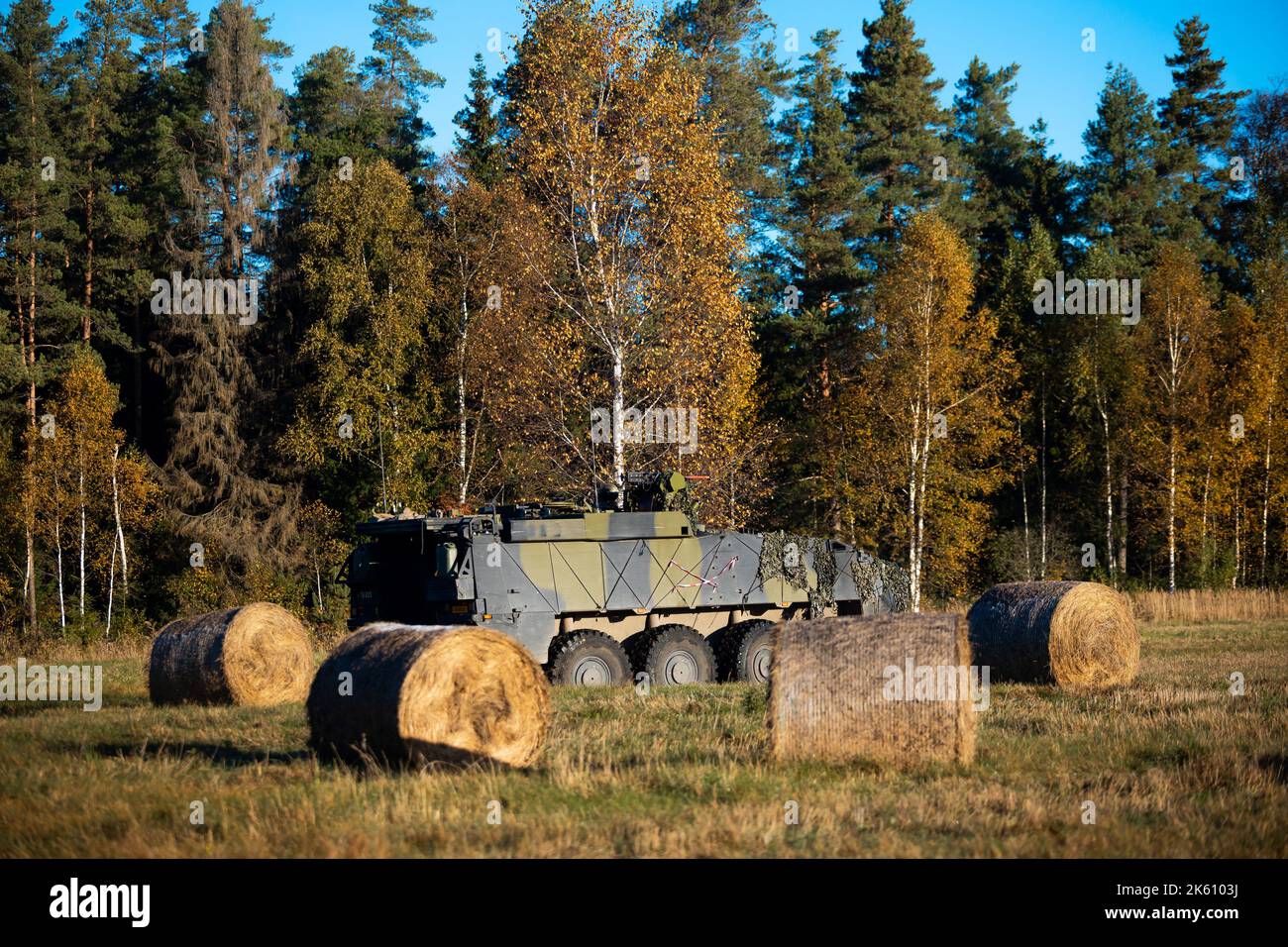 Military training on the battlefield with armored vehicles Stock Photo ...
