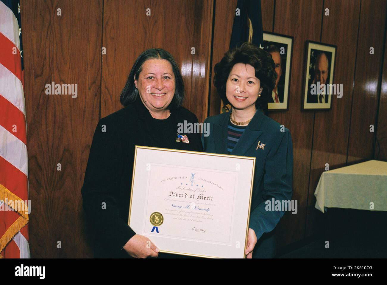 Office of the Secretary - Secretary Elaine Chao Presents Certificate to ...