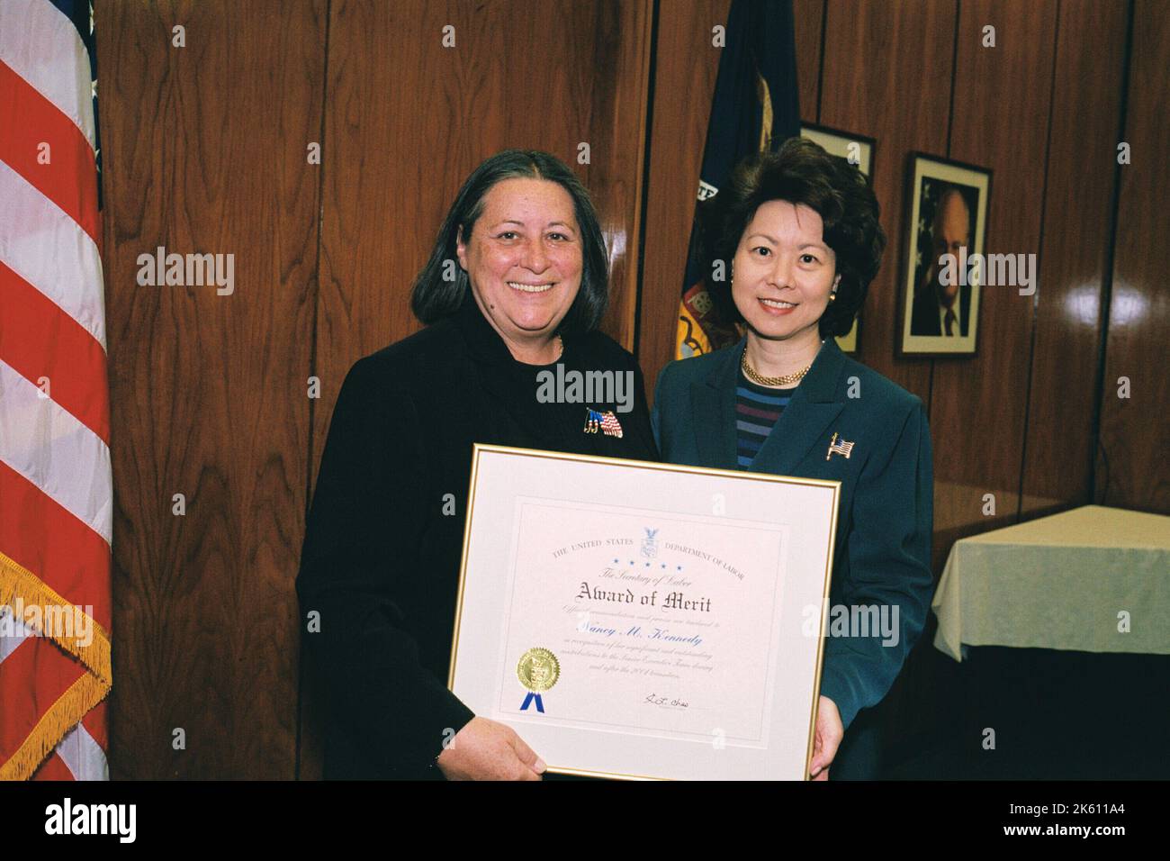 Office of the Secretary - Secretary Elaine Chao Presents Certificate to ...