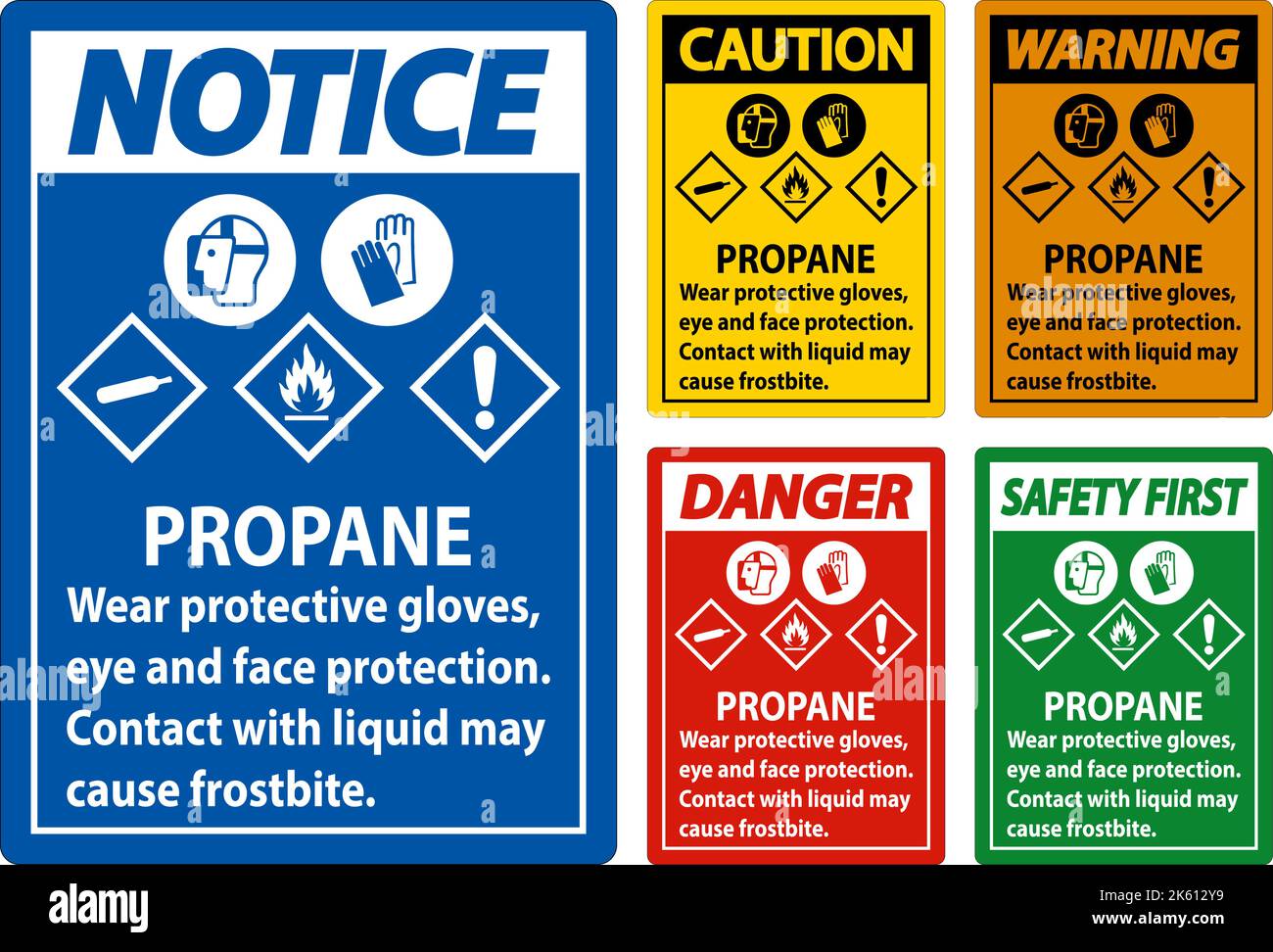 Danger Propane Flammable Gas PPE GHS Sign Stock Vector Image & Art - Alamy