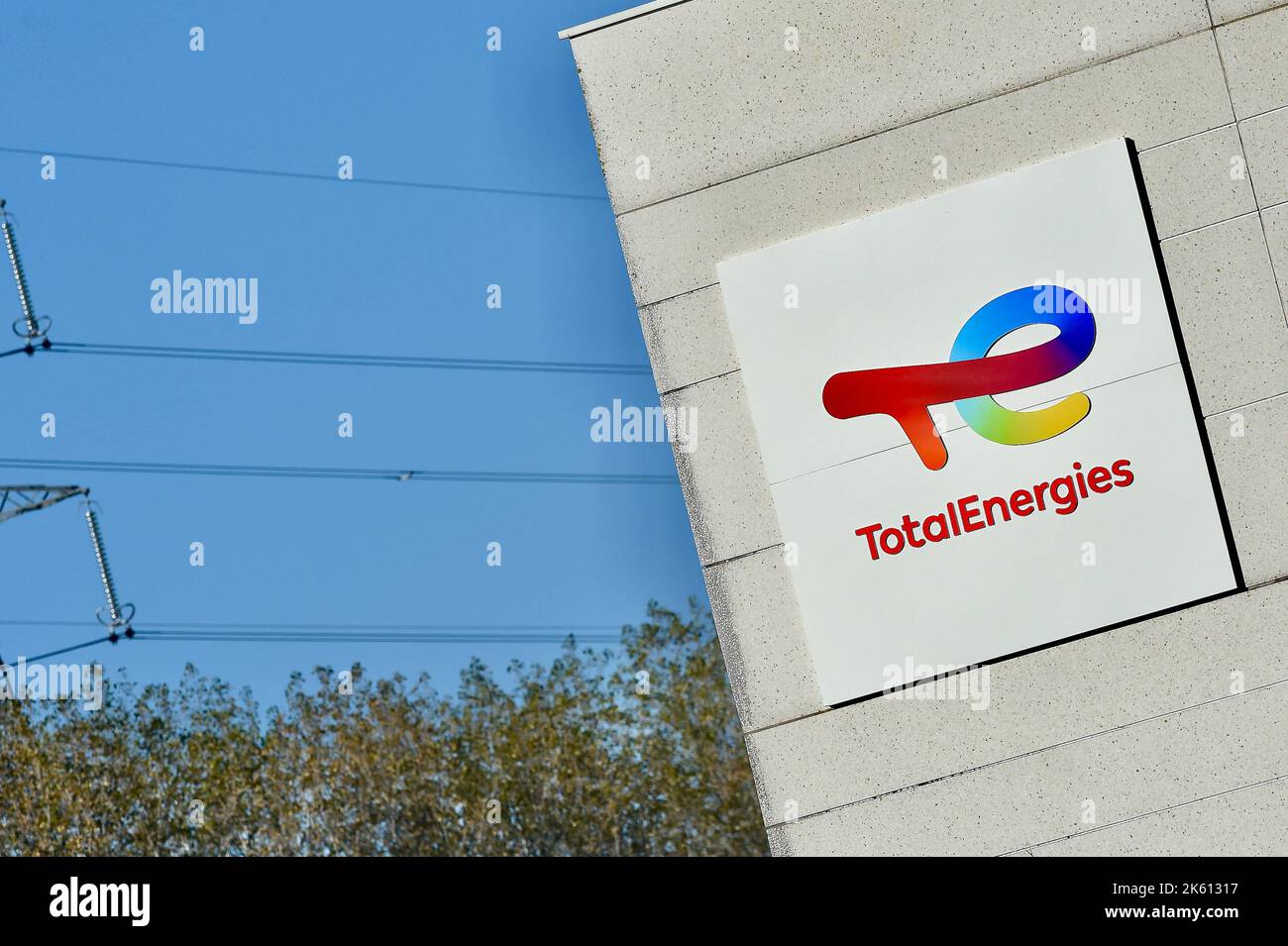 Le Havre, France, October 11, 2022. A general view of TotalEnergies refinery site, in ...