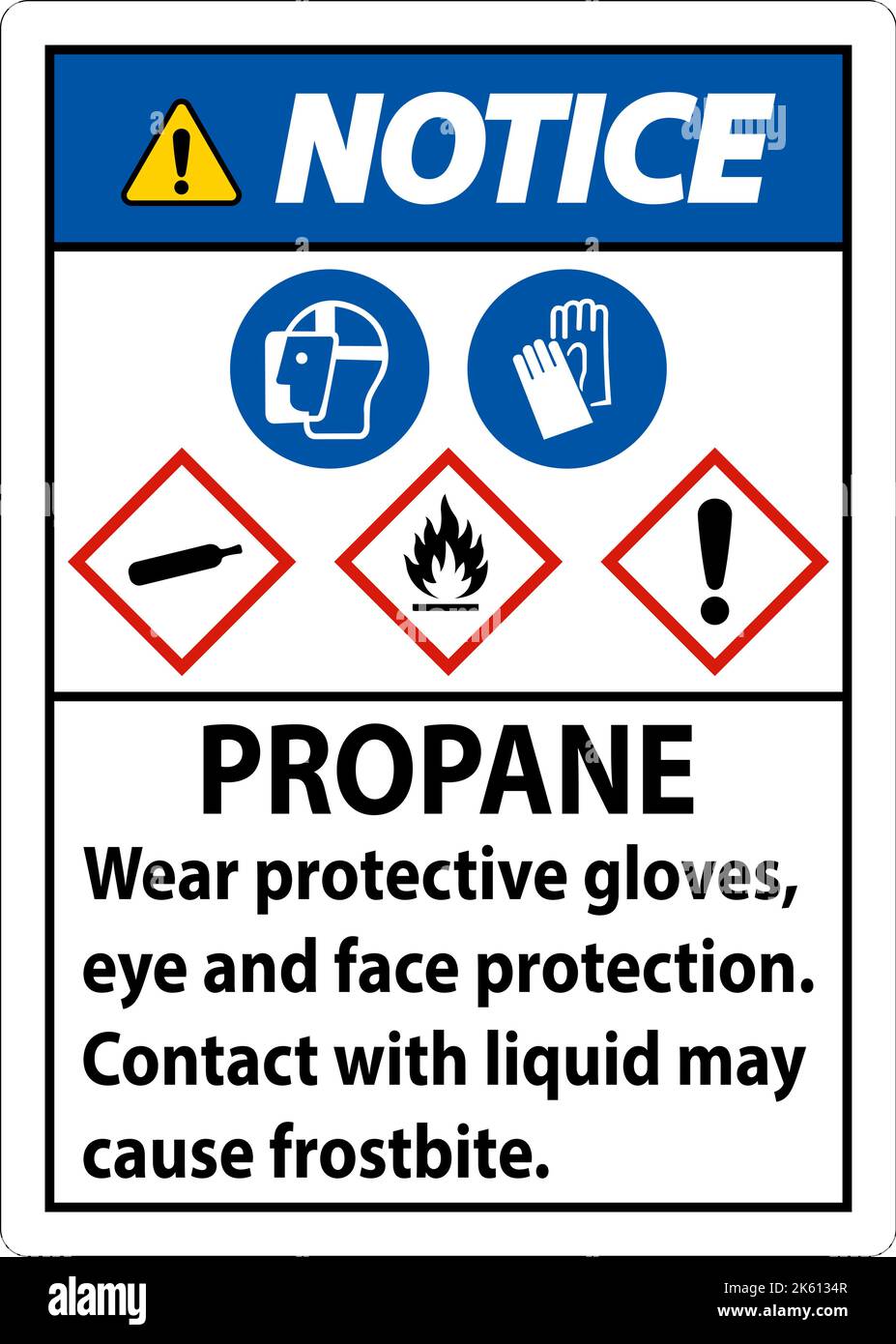 Notice Propane Flammable Gas PPE GHS Sign Stock Vector Image & Art - Alamy