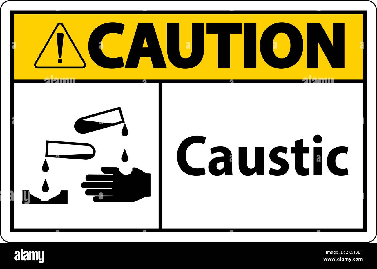 Caution Caustic Symbol Sign On White Background Stock Vector Image ...