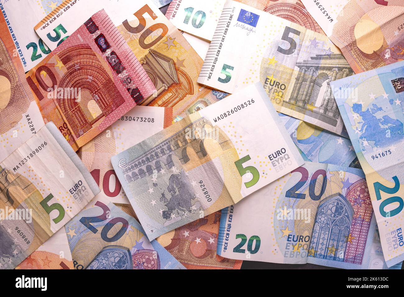 pile of euro banknotes as background Stock Photo - Alamy