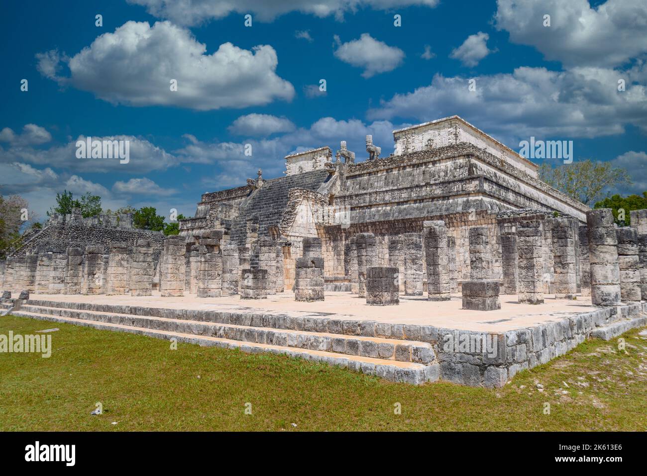 Temple of the Warriors in Chichen Itza, Quintana Roo, Mexico. Mayan ...