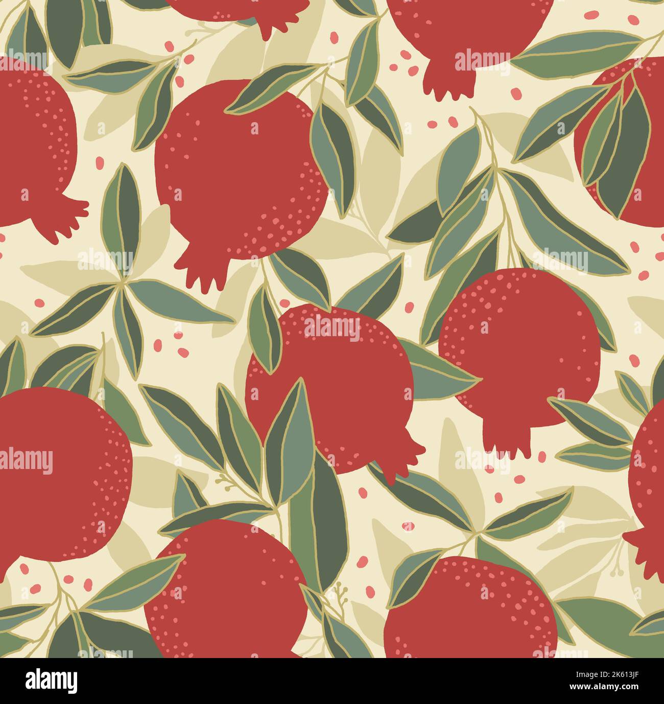 Tropical seamless pattern with pomegranate Fruit repeated background ...