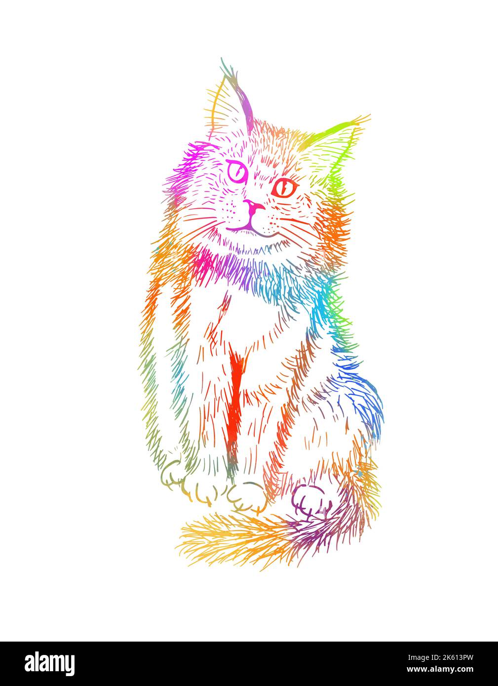 Cat sketch hatching. Vector illustration Stock Vector Image & Art - Alamy