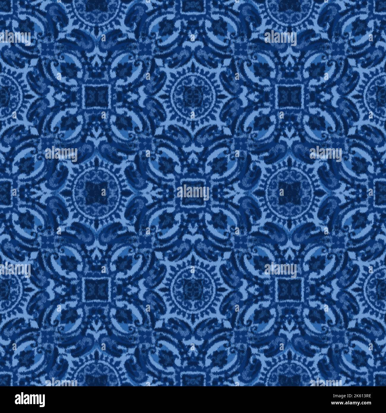 Portuguese azulejo tiles. Blue Monochrome gorgeous seamless patterns ...