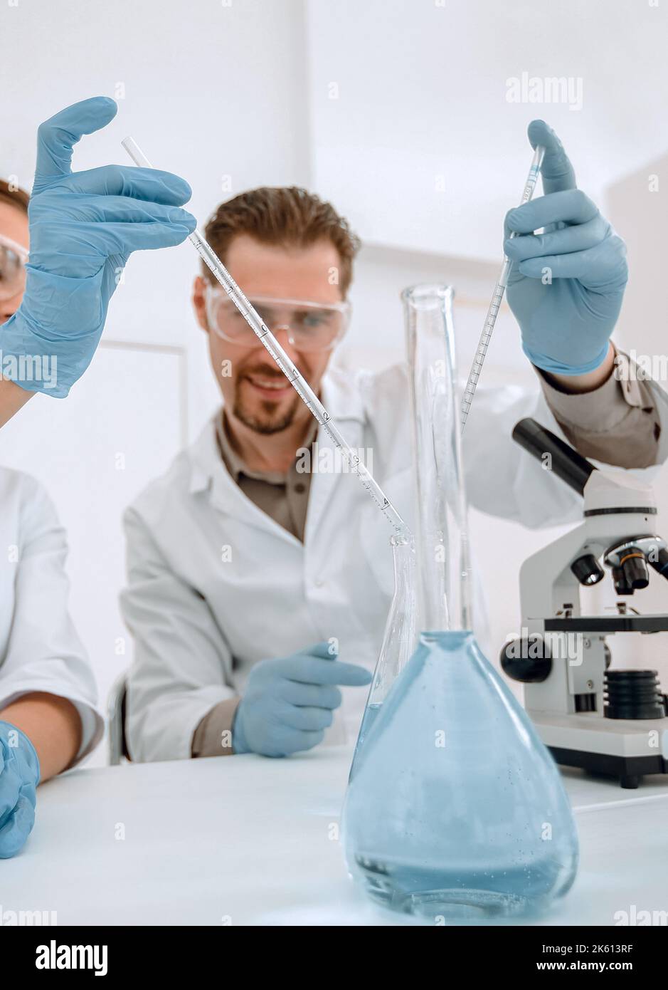 Chemical laboratory technicians working laboratory hi-res stock ...
