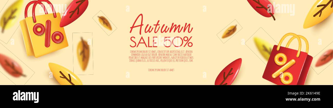Autumn sale background, banner, poster or flyer. Vector illustration ...