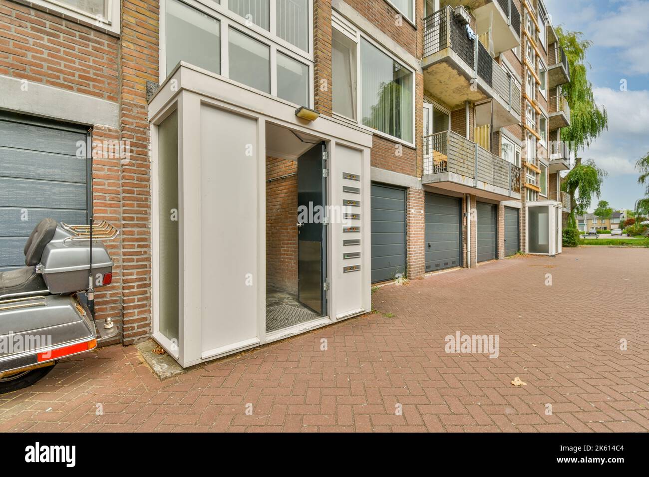 View of street near building with beauty of vegetation outside Stock ...