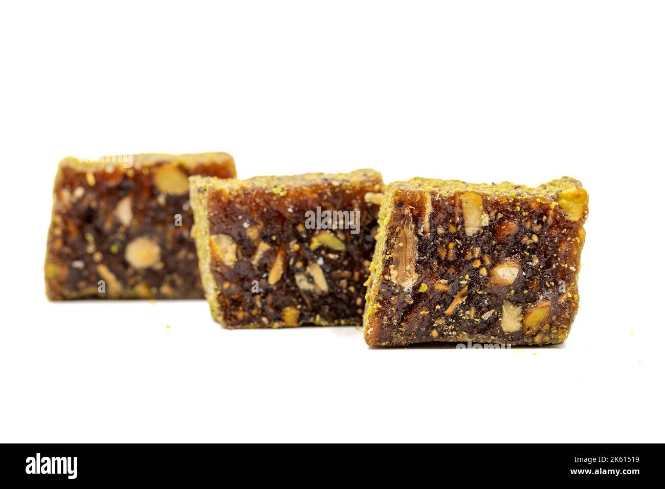 Turkish delight isolated on a white background. Turkish delight with ...