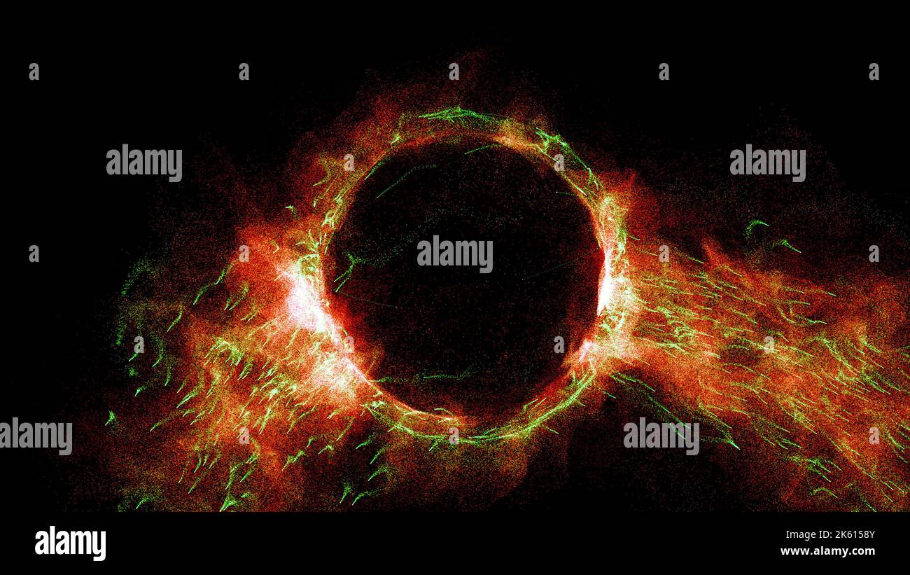3D rendering cosmic energy strings. Energy flows in the form of thin ...