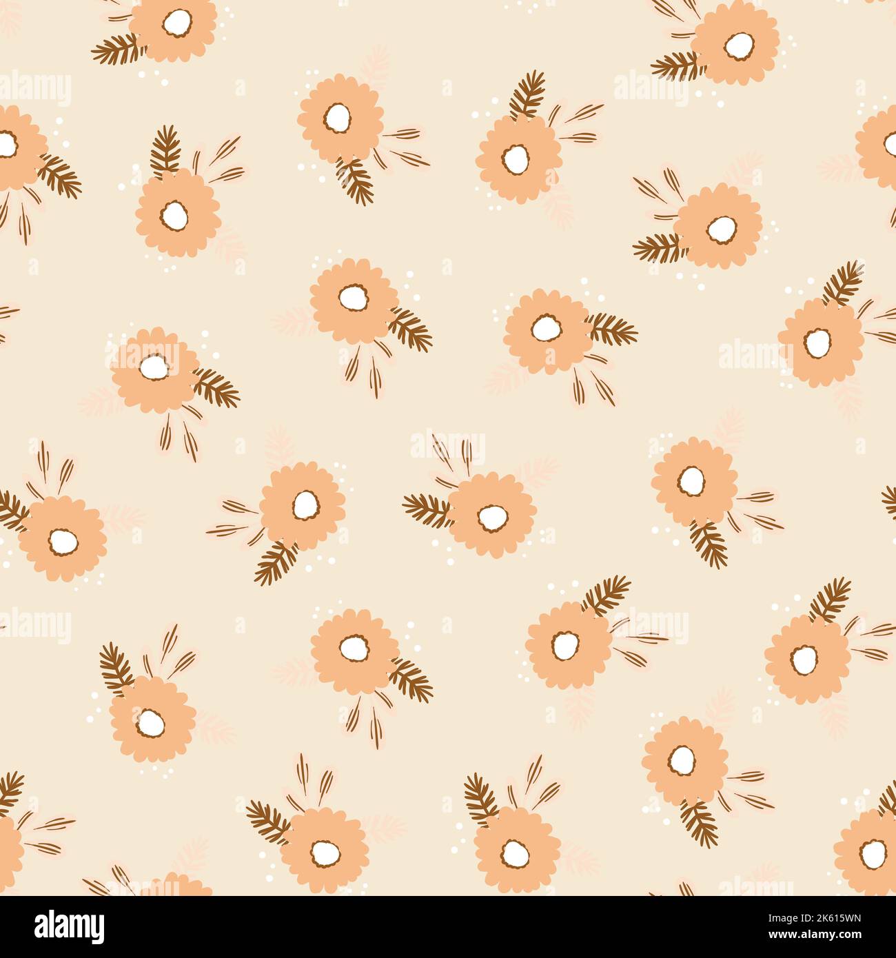 Seamless floral pattern based on traditional folk art ornaments ...