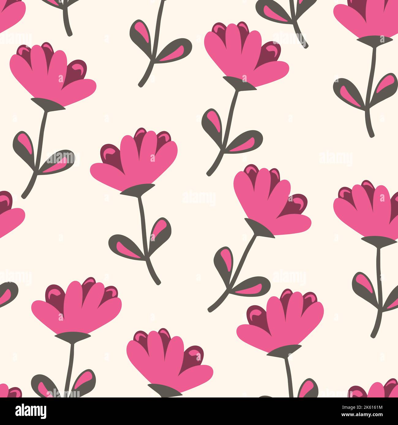 Seamless floral pattern based on traditional folk art ornaments ...