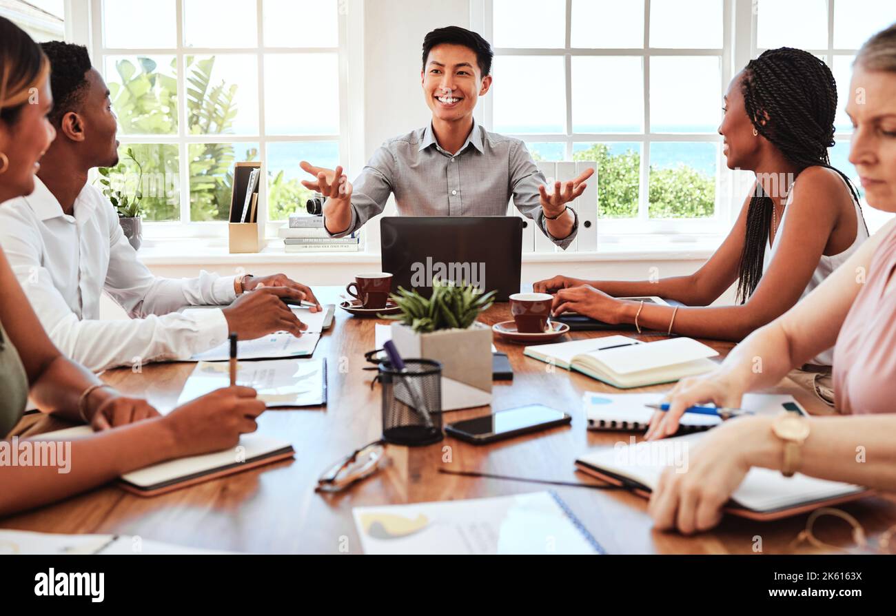 Project management, planning and strategy with business people in ...