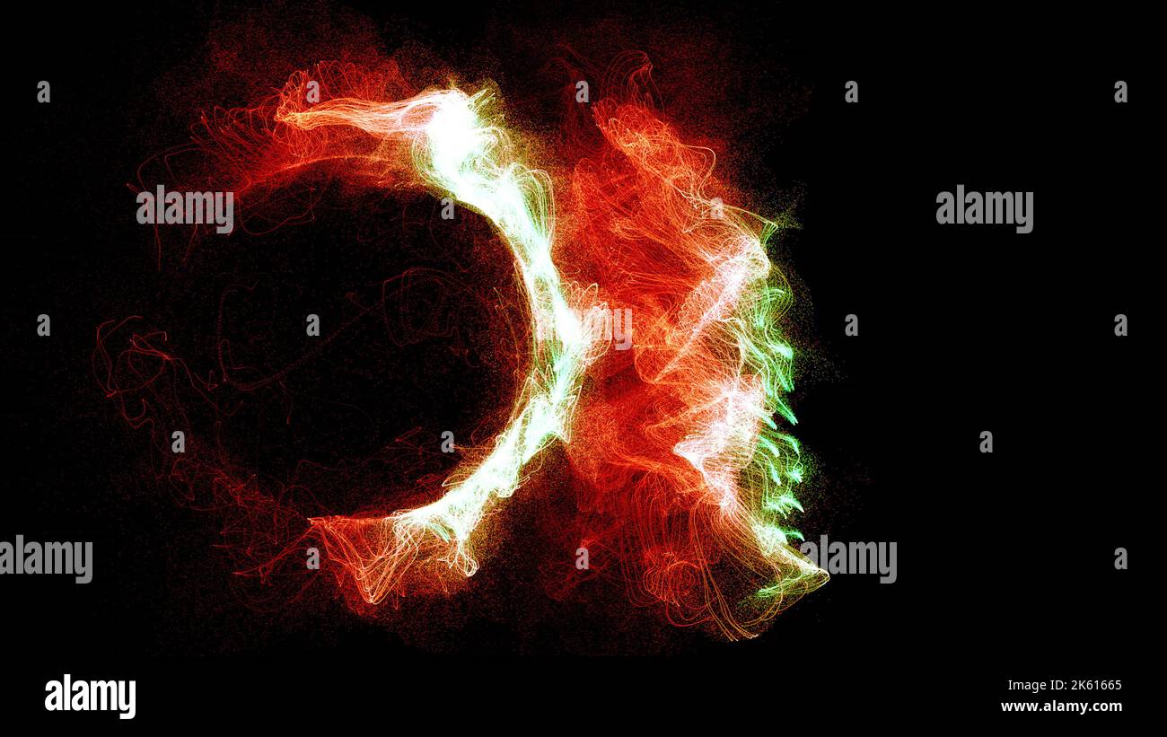 3D rendering cosmic energy strings. Energy flows in the form of thin ...