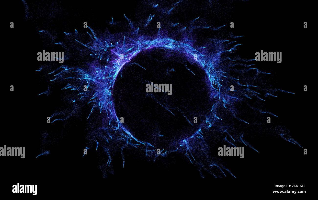 3D rendering cosmic energy strings. Energy flows in the form of thin ...