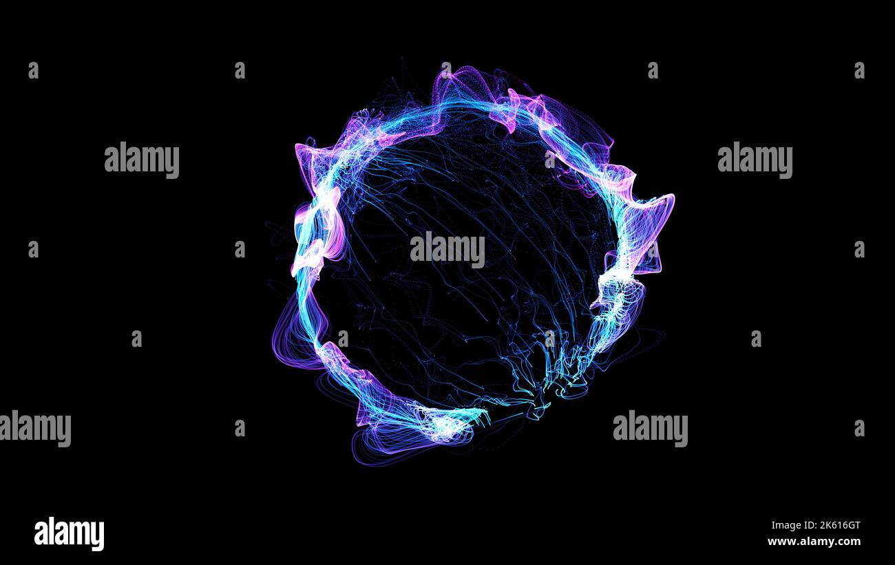 3D rendering cosmic energy strings. Energy flows in the form of thin ...