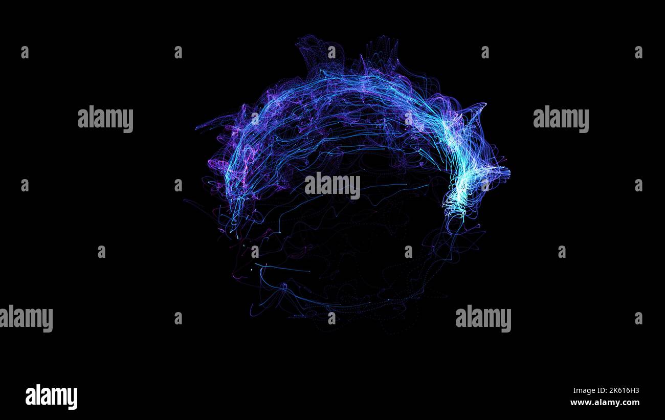 3D rendering cosmic energy strings. Energy flows in the form of thin ...