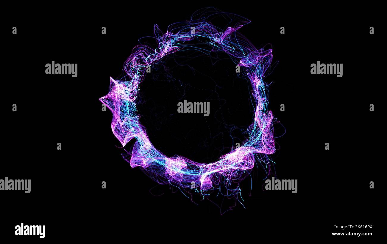 3D rendering cosmic energy strings. Energy flows in the form of thin ...