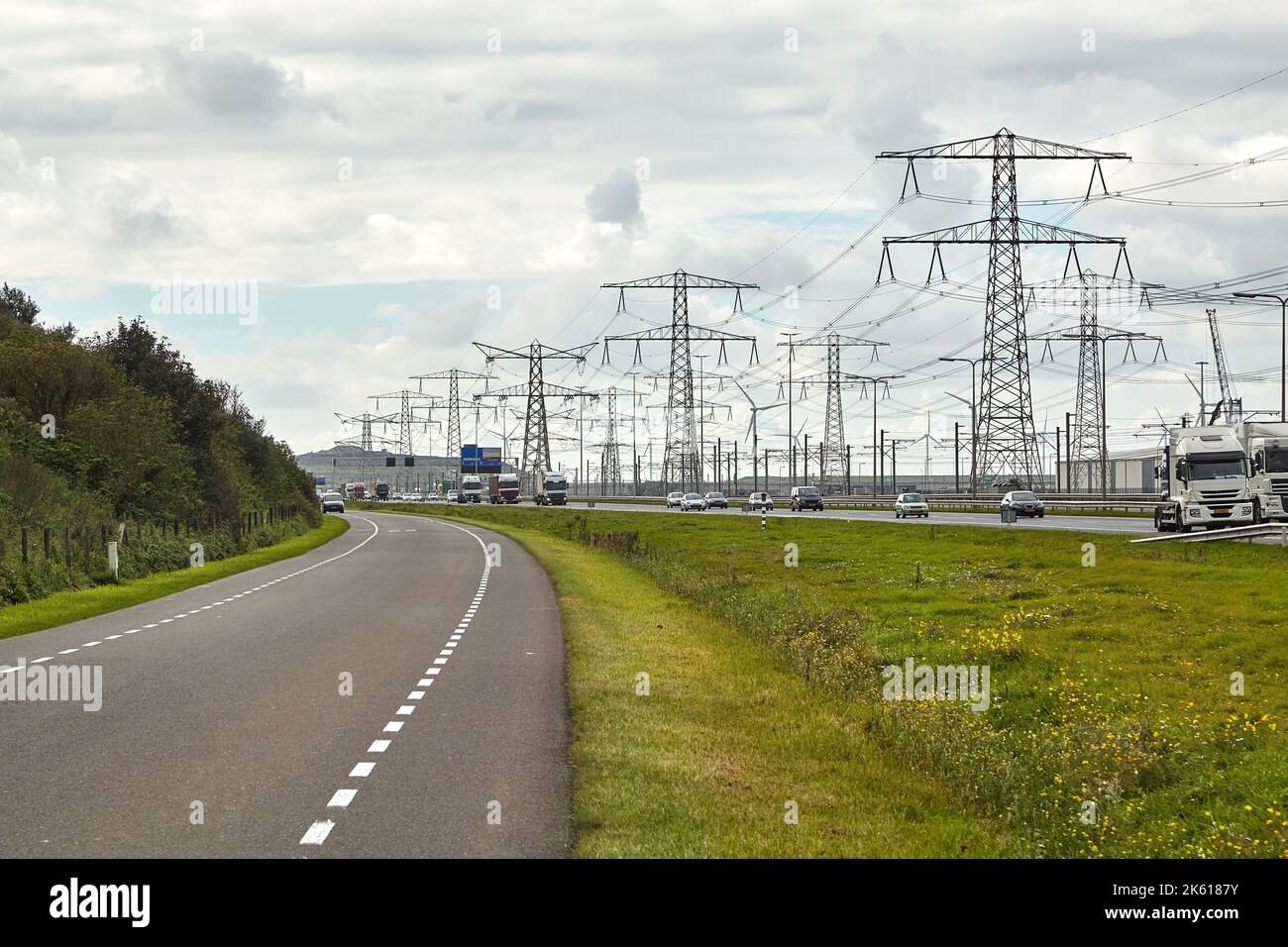 Electric lines above Stock Photo - Alamy