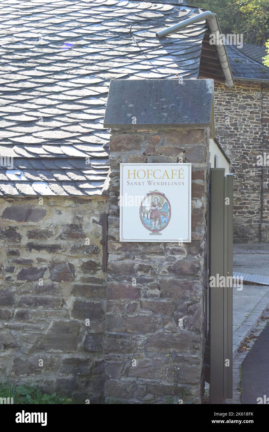 sign for a monastery cafe Stock Photo - Alamy