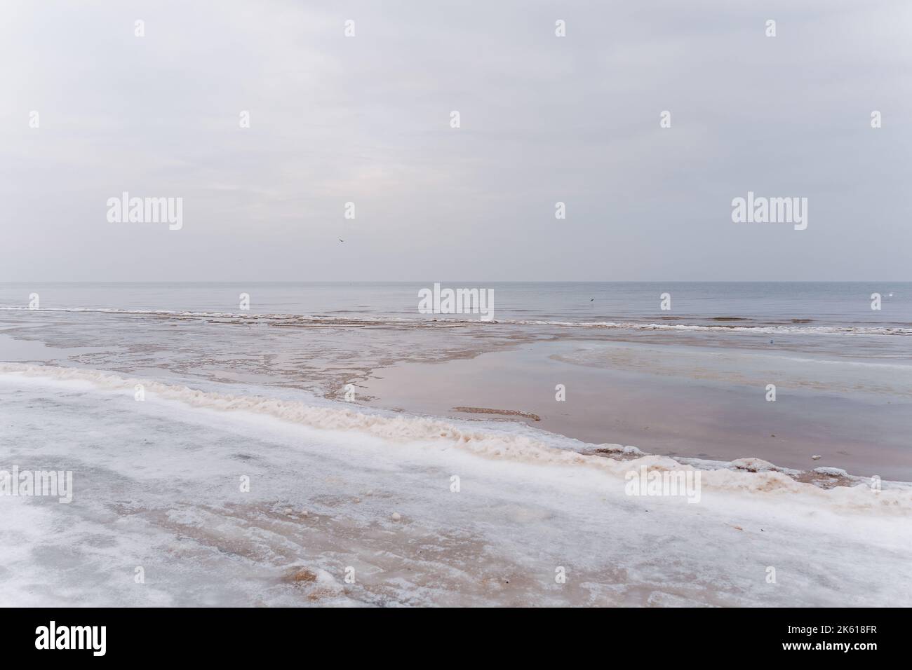 Baltic Sea coastline in Jurmala in winter Stock Photo - Alamy