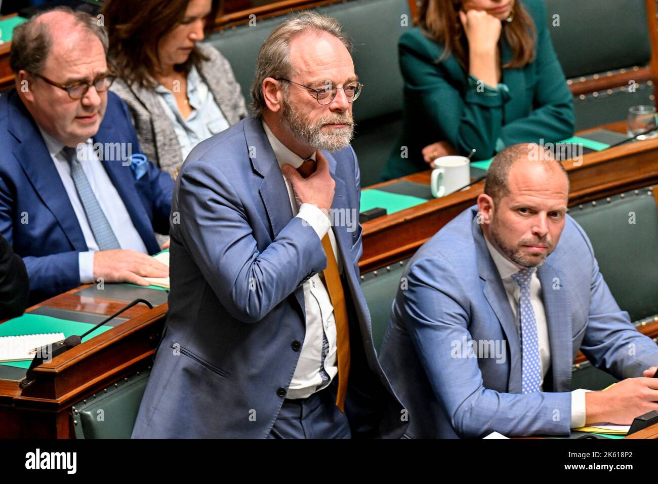 N-VA's Peter De Roover and N-VA's Theo Francken pictured during a ...