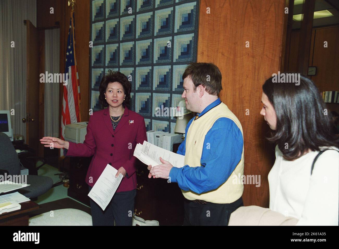 Office of the Secretary - Secretary Elaine Chao with Frank Luntz Stock ...