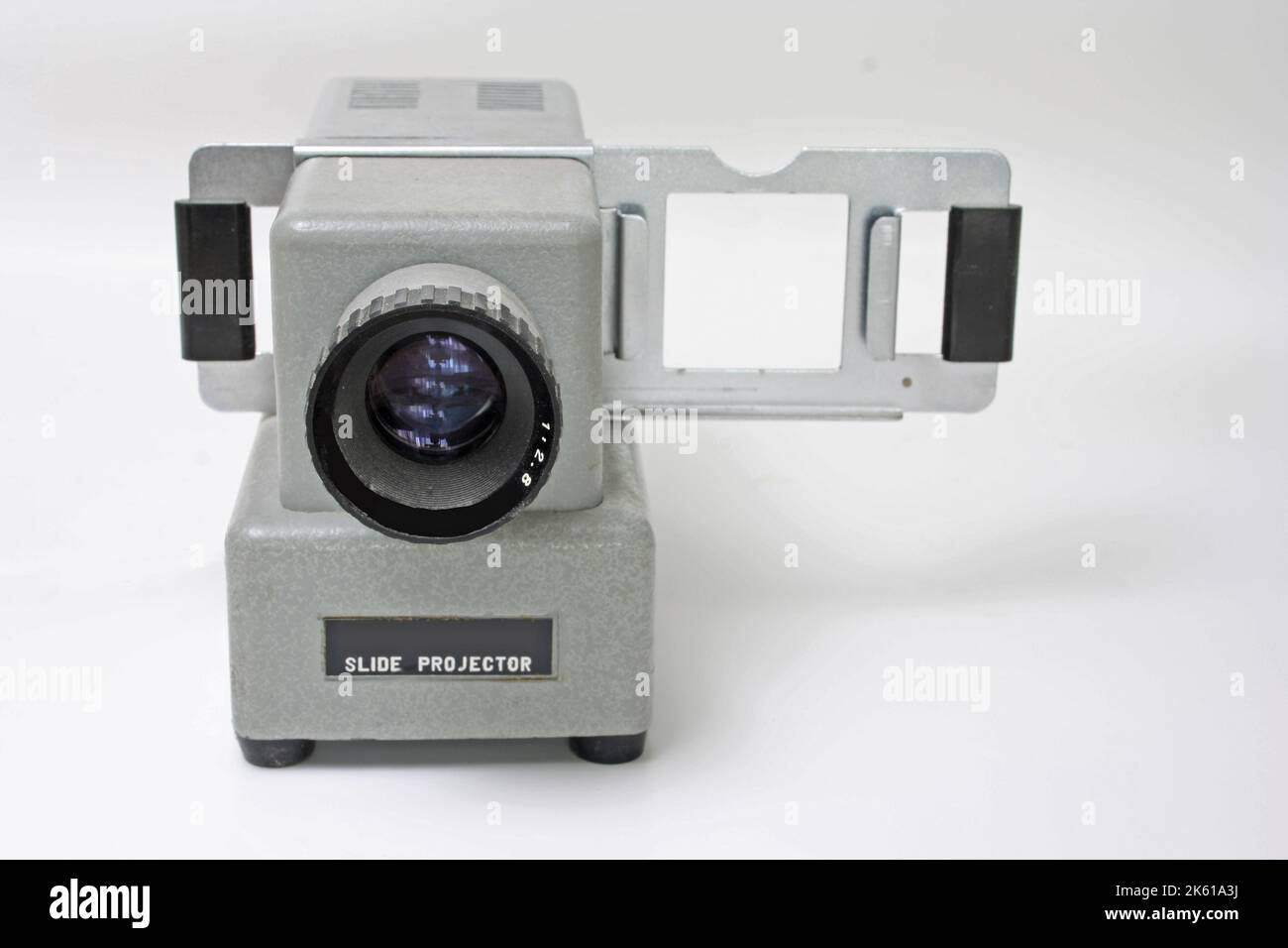 Vintage handheld slide projector isolated on the white background Stock ...