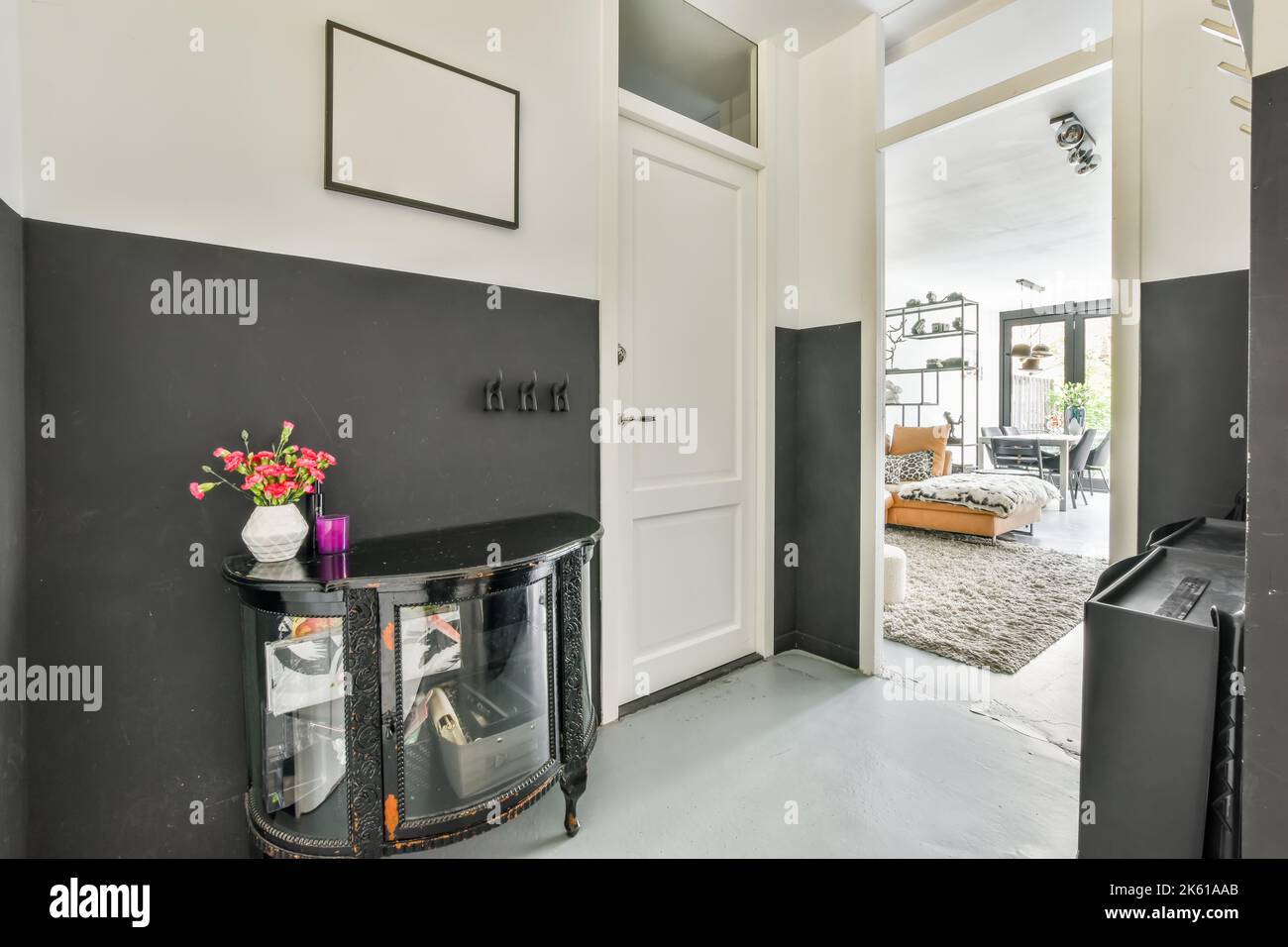 Interior passage way with door in modern house Stock Photo - Alamy