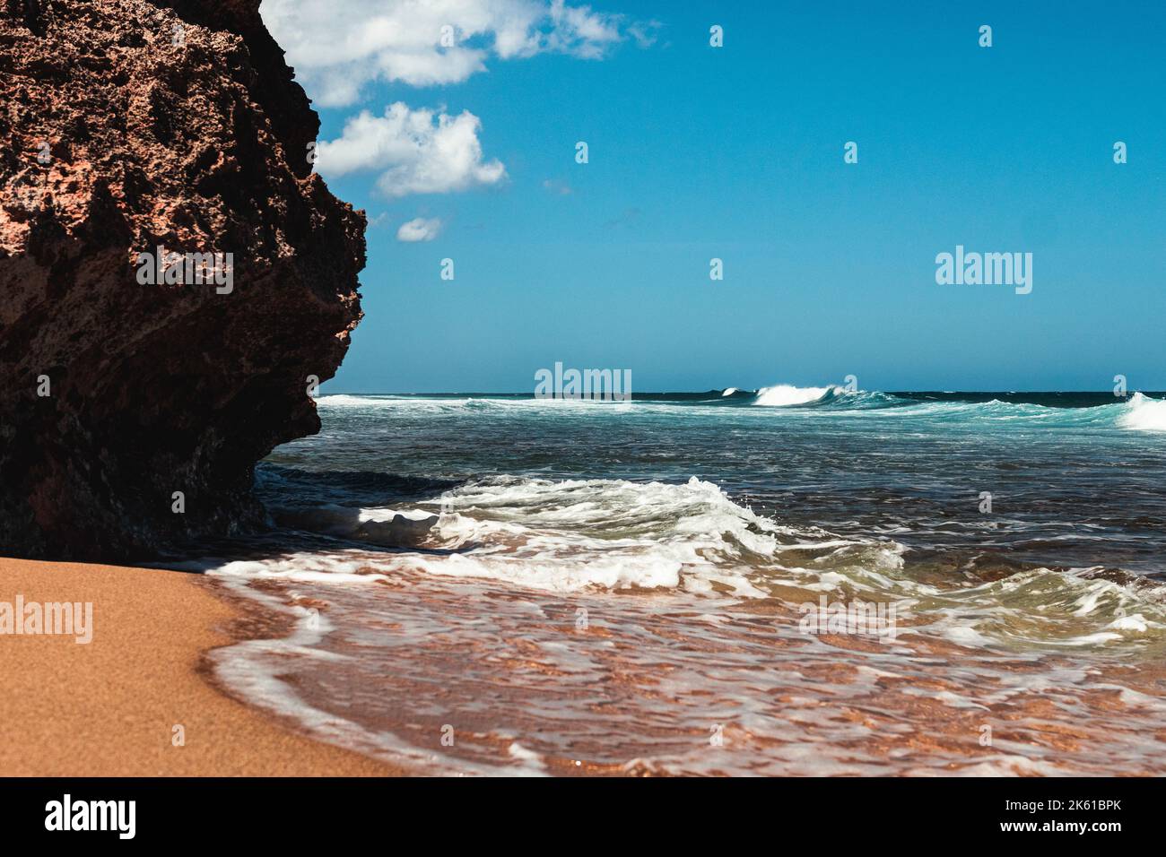 Puerto rico Aguadilla survival beach caves with big rocks formation ...