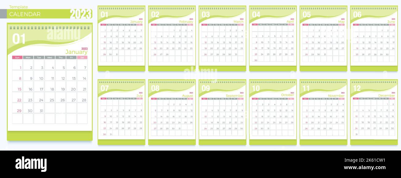 Calendar 2023 templates. 12 months, Simple monthly vertical calendar ...