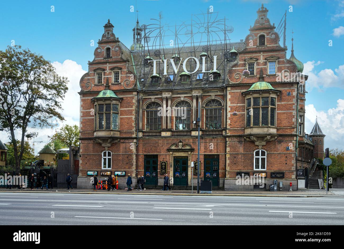 Copenhagen, Denmark. October 2022. External view of the Tivoli Entrance ...