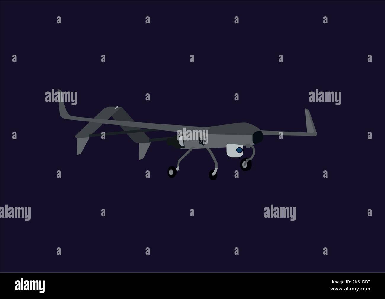 illustration of modern military drone with video camera and ukrainian ...