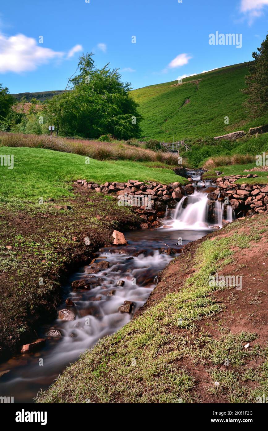 Waterfall exposed by the lower reservoir level Stock Photo - Alamy