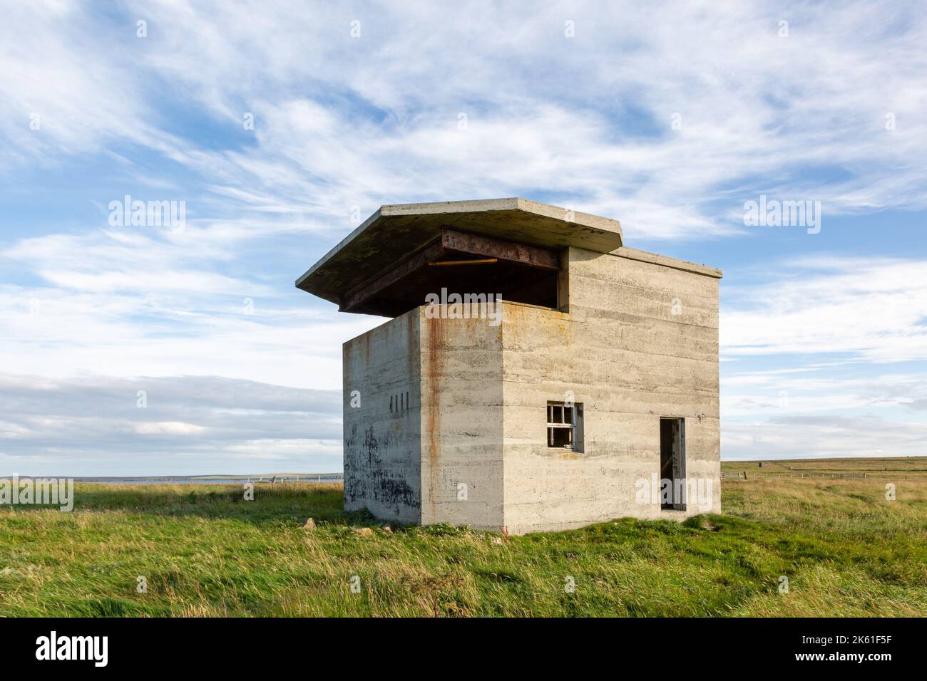 Searchlight post from world war two, Rerwick Head, Orkney, UK 2022 ...
