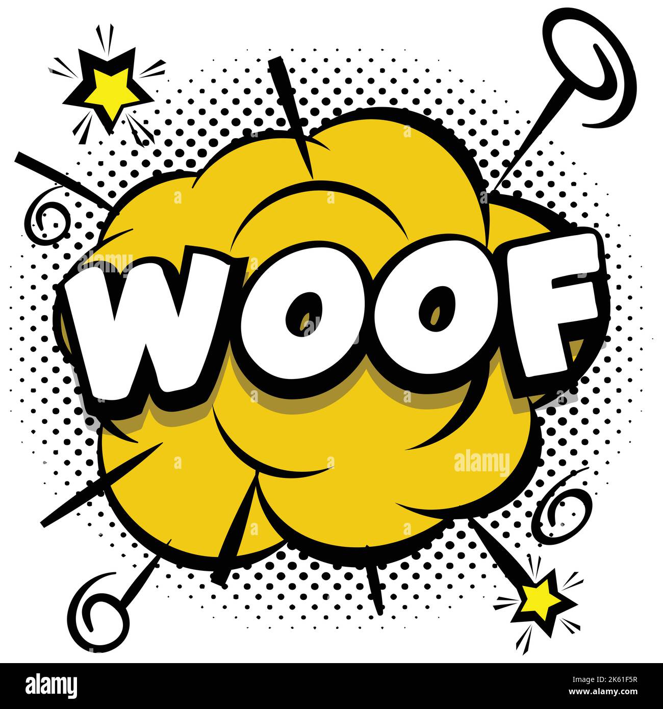 Woof Comic Bright Template With Speech Bubbles On Colorful Frames